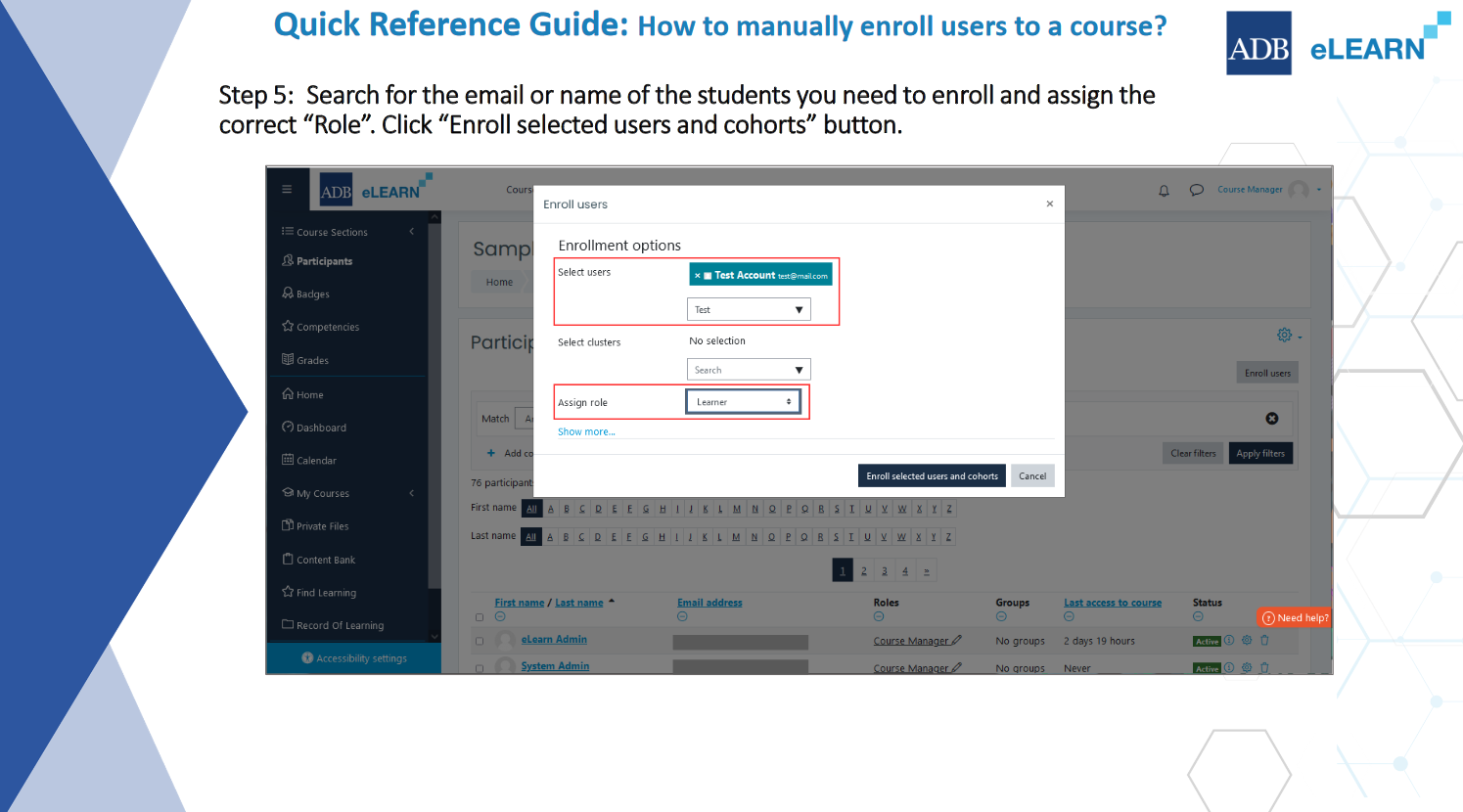 Course Manager Guides: How to Manually Enroll Users to a Course